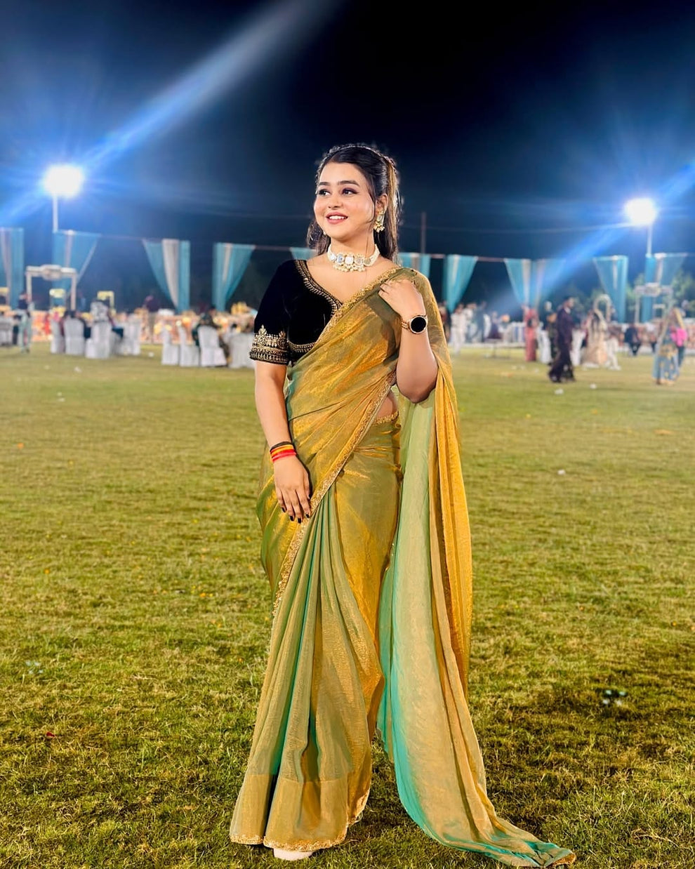 Two-Tone Soft Fendy Silk Saree – House Of Aanvi